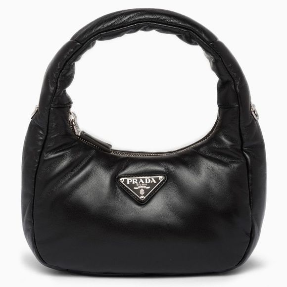 Prada | Bags | Prada Black Mini Hobo Bag In Leather | Poshmark